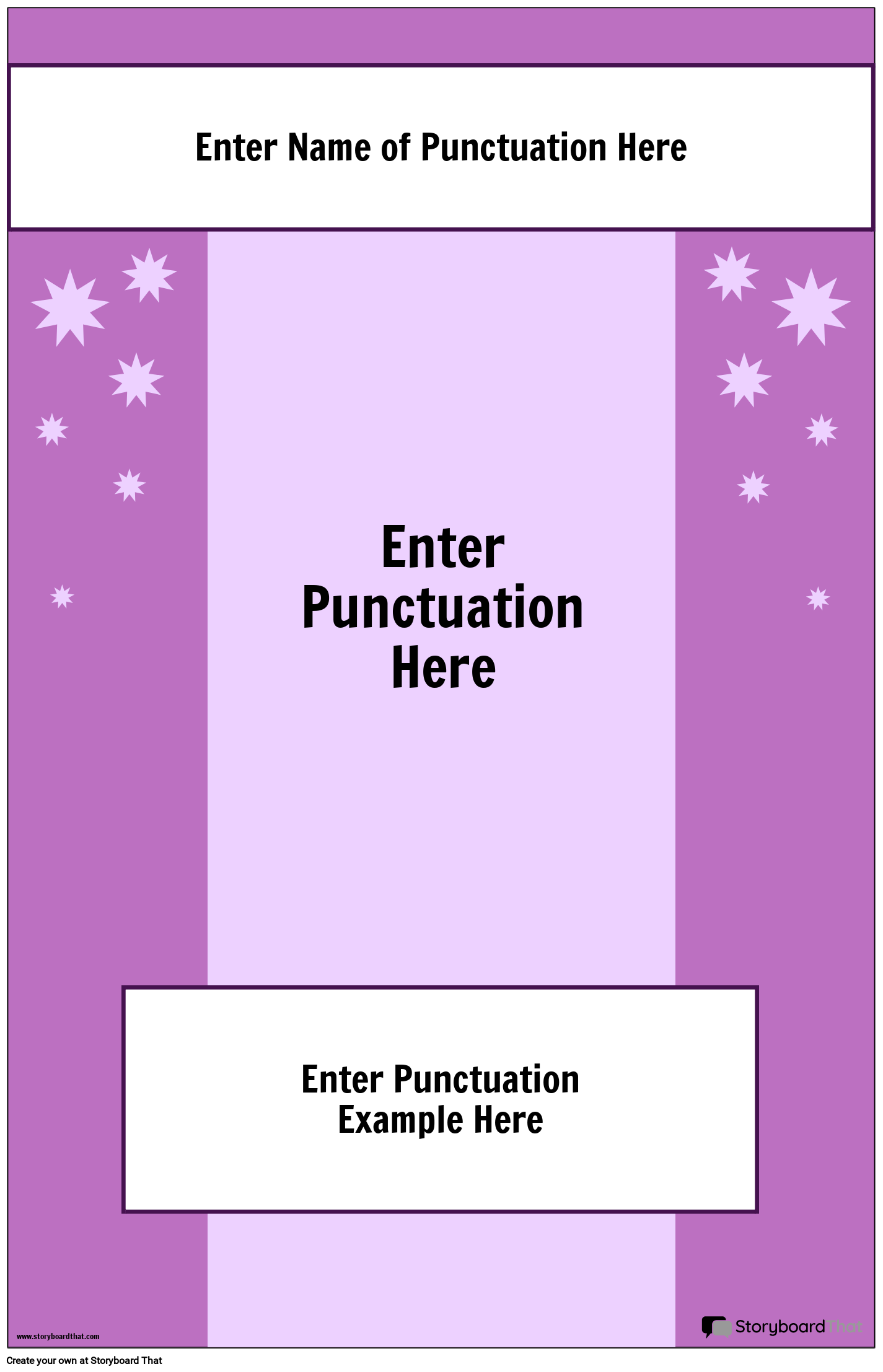 Purple Snow-Themed Punctuation Poster Template