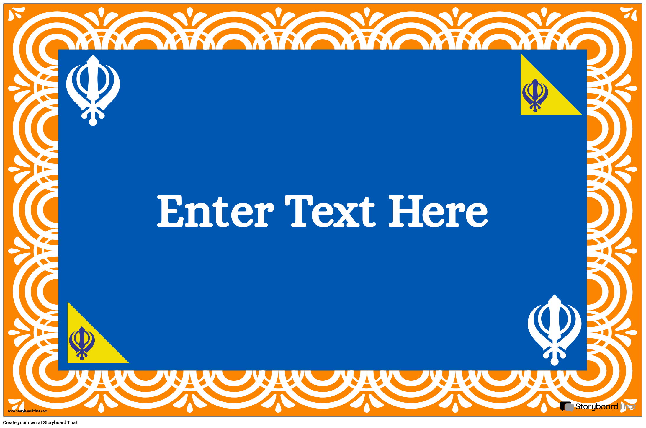 Orange Themed Sikhism Religious Posters Template