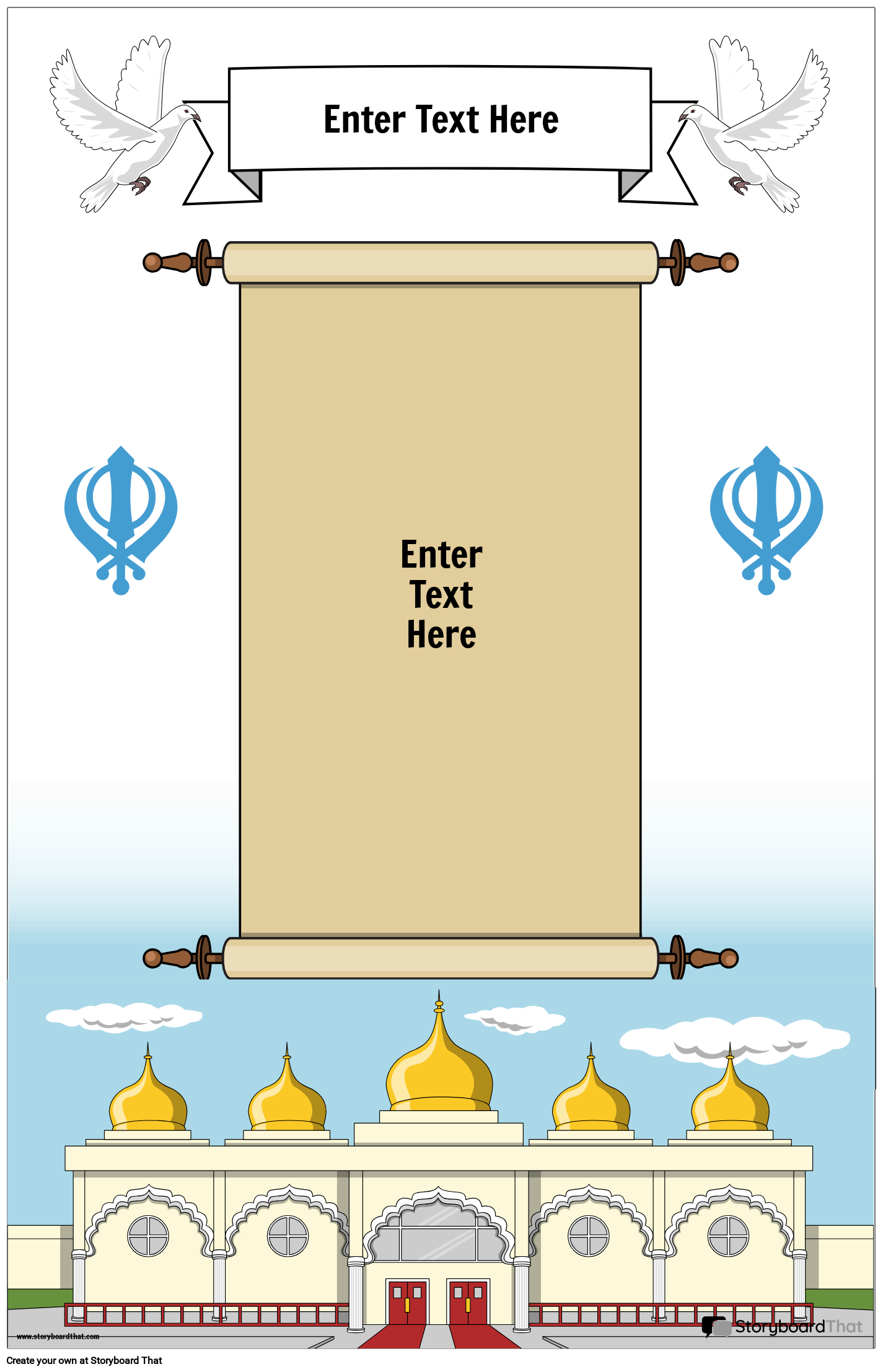 Religious Posters Template Featuring a Gurudwara