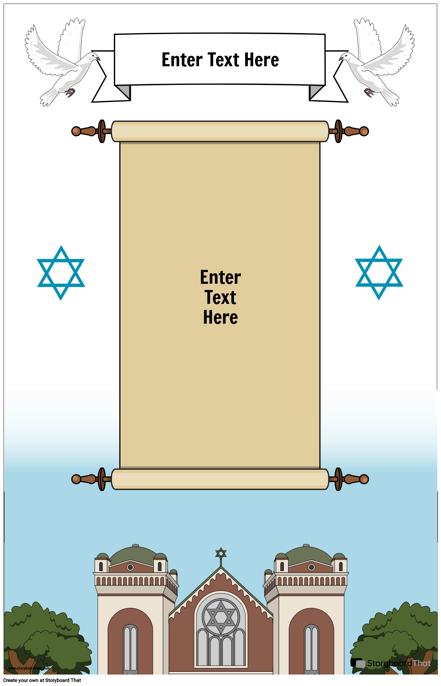 Religious Posters Template Featuring a Synagogue