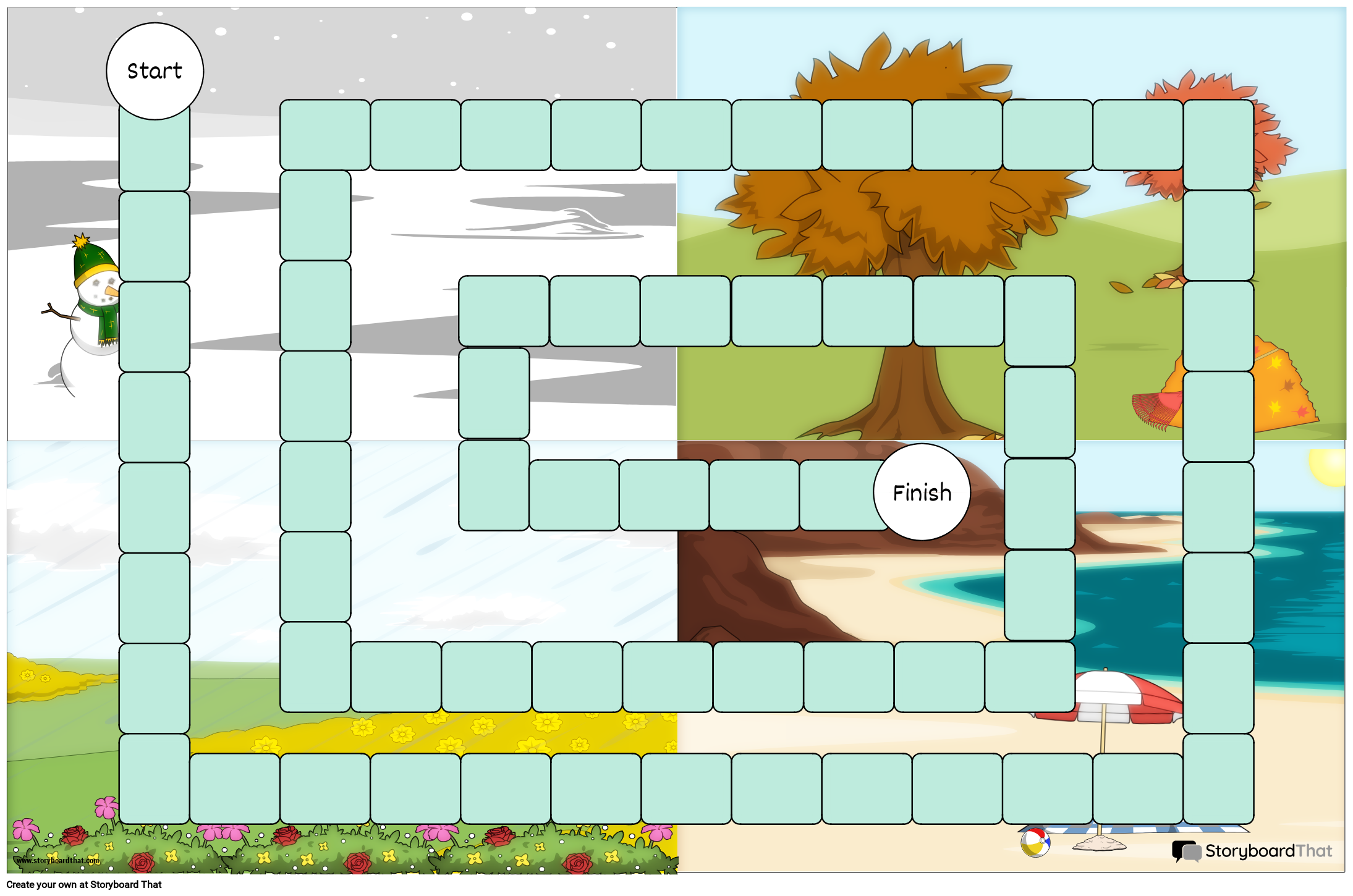 Season Game Board Template Storyboard Por Poster templates
