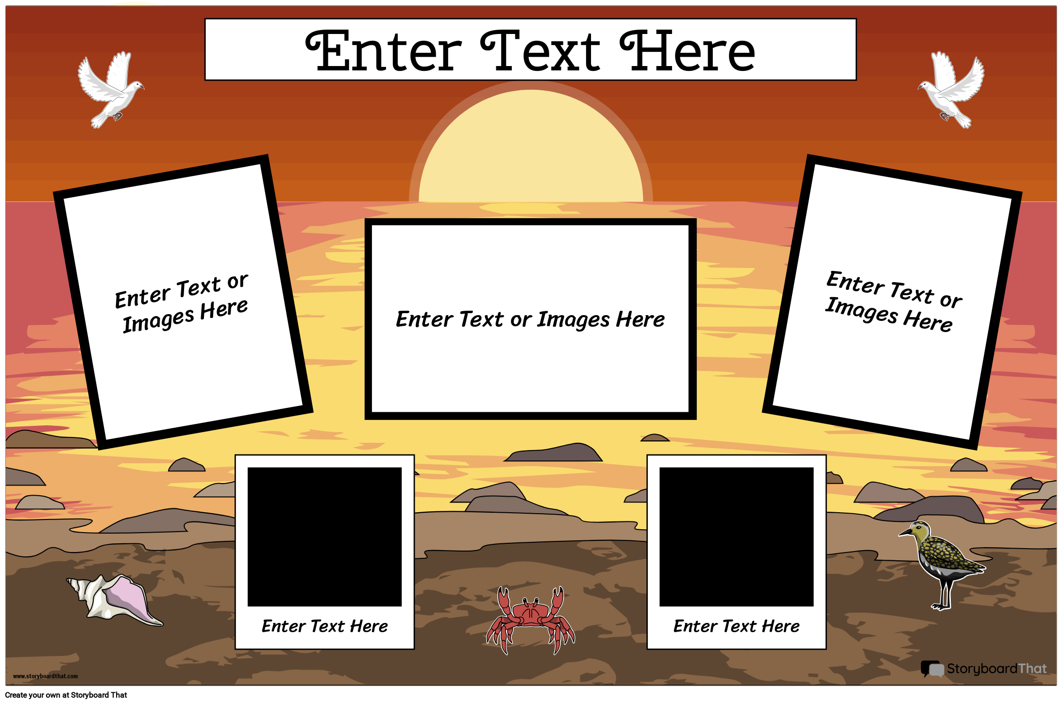Reflecting Sun Visual Travel Poster Template Storyboard