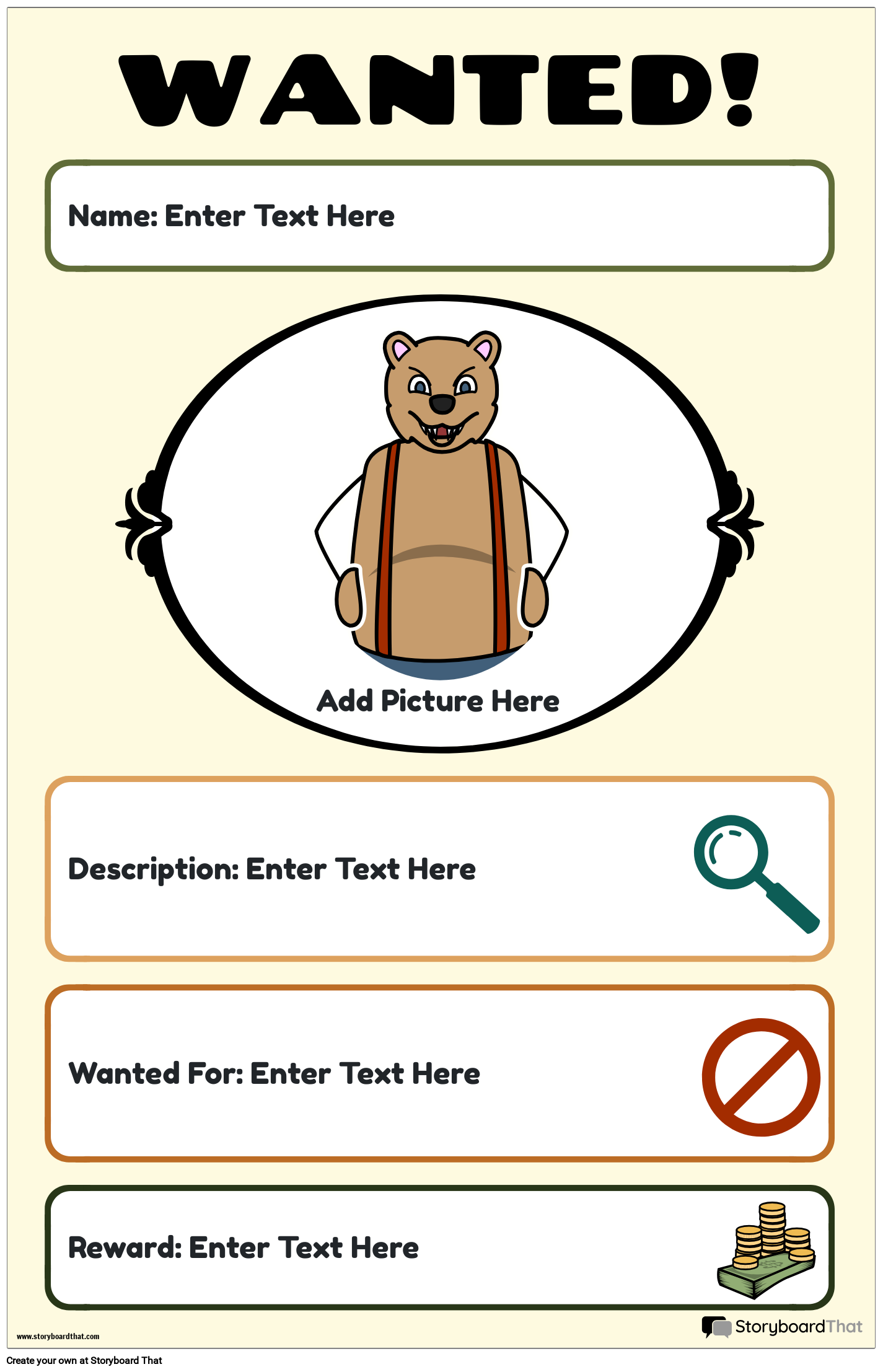 Wanted Poster Template for Students | Create Wanted Posters ...