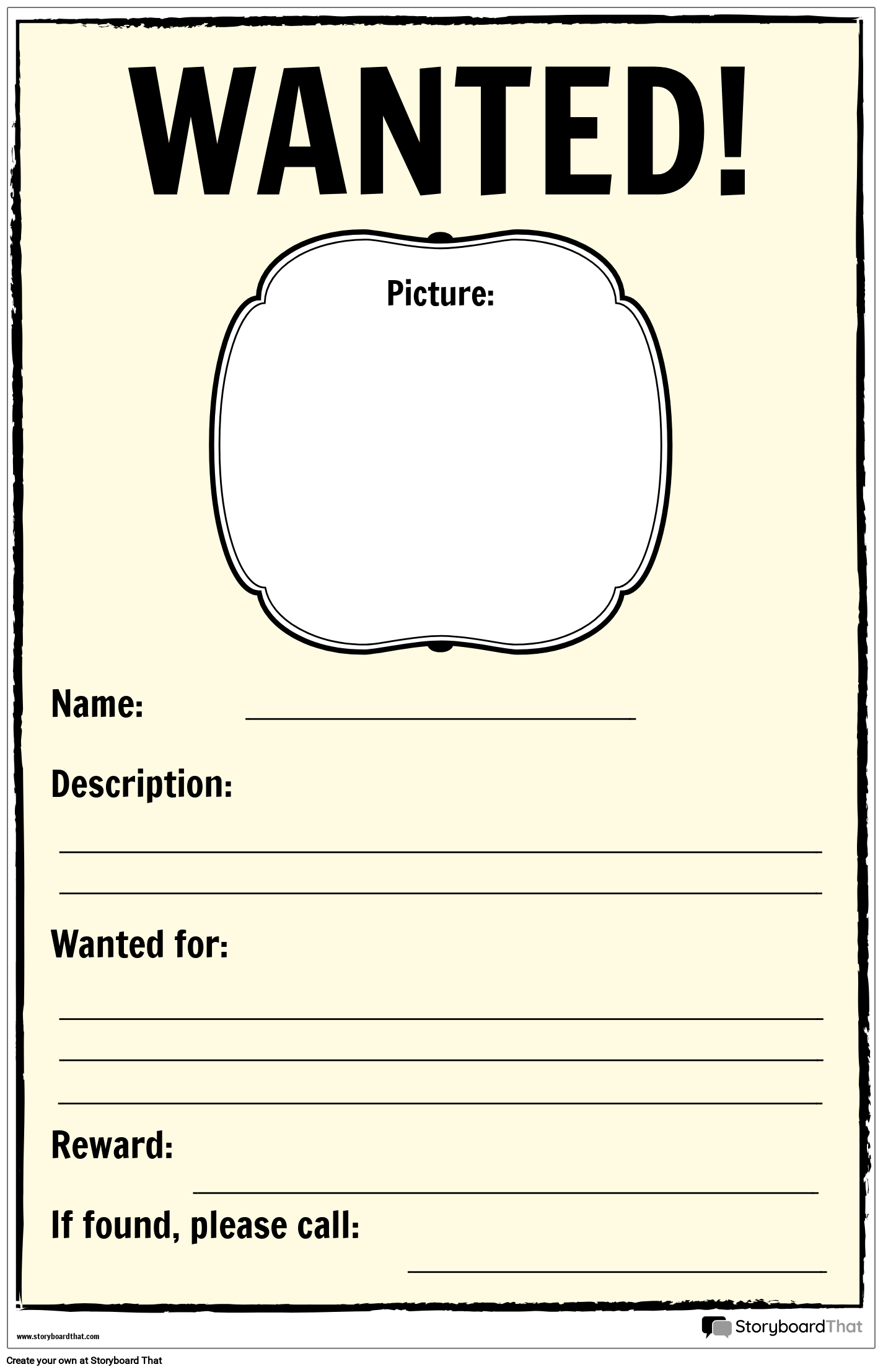 Customizable Wanted Poster Template
