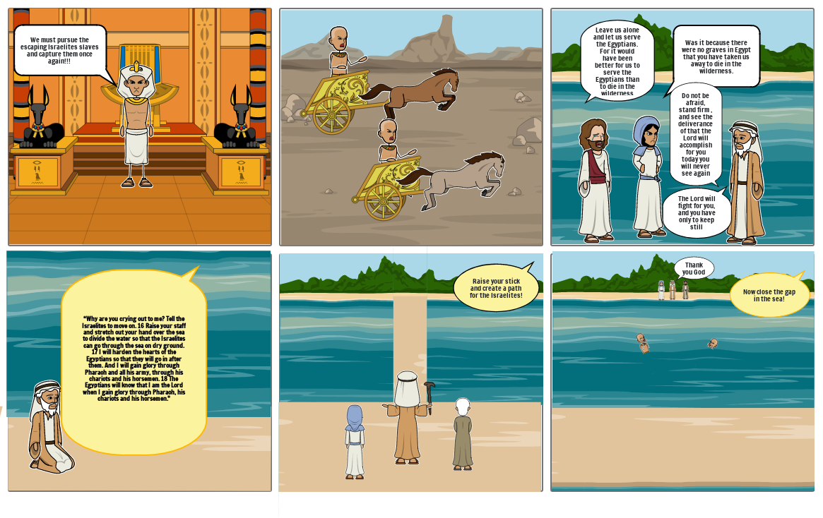Religion - Parting of the Red Sea Moses Storyboard