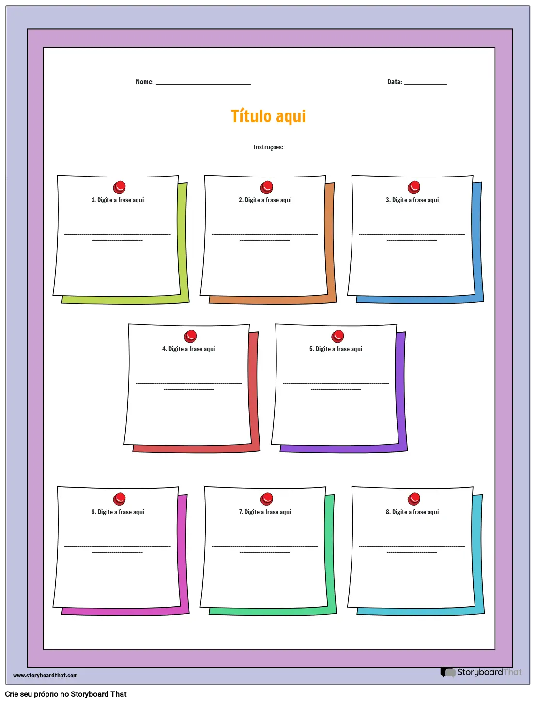 Atividade Para Impressão com Pistas de Contexto Coloridas