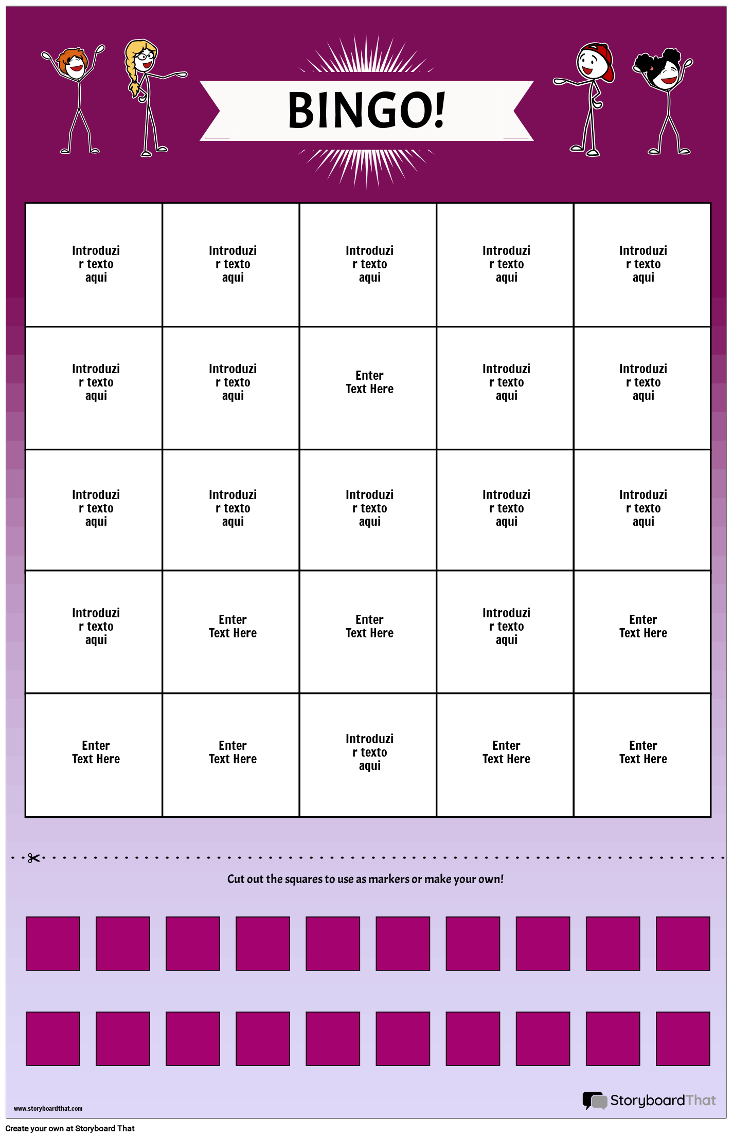 Bingo Game Board Storyboard por pt-examples