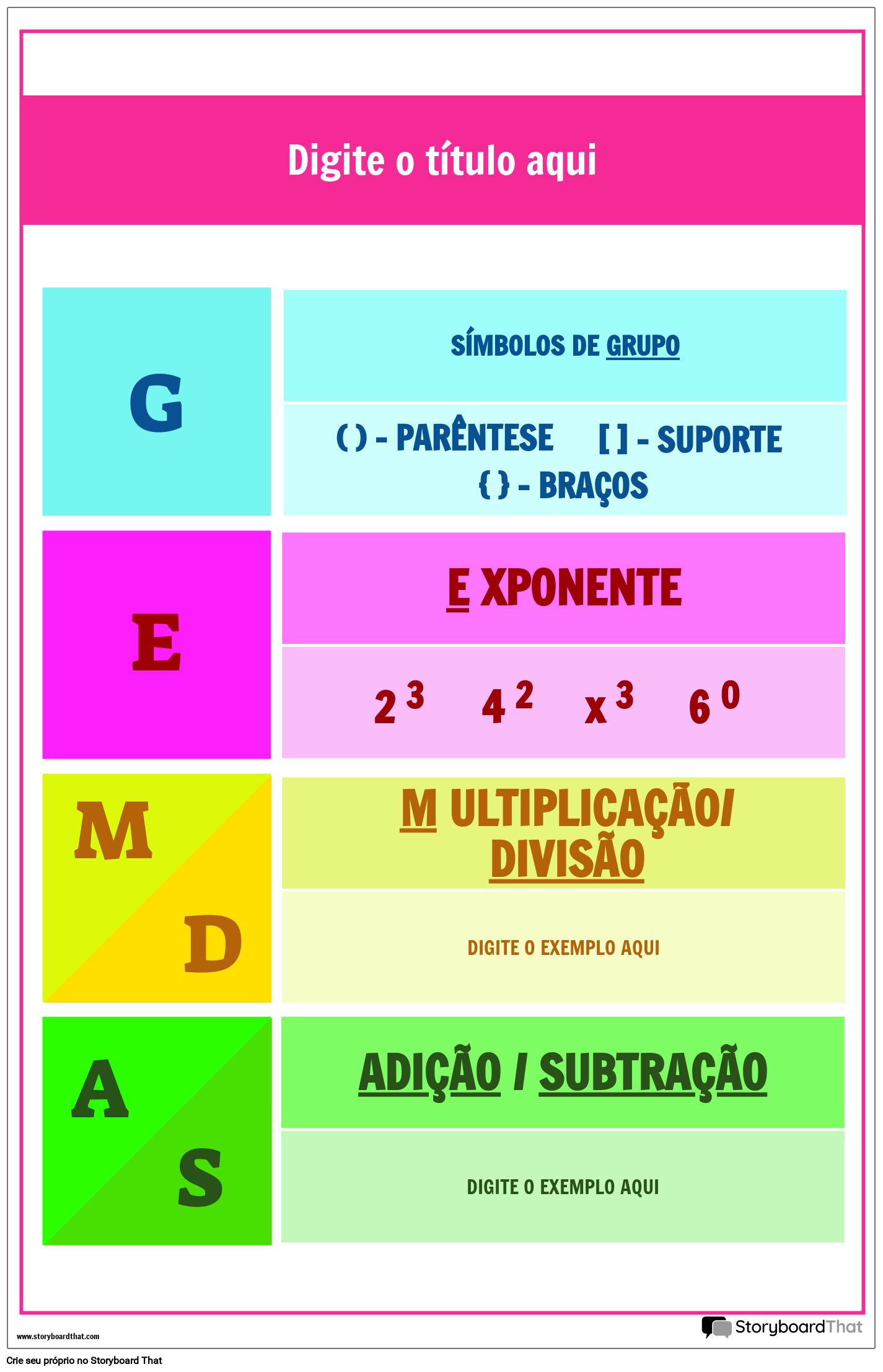Exemplos De Ordem De Operacoes Com Respostas