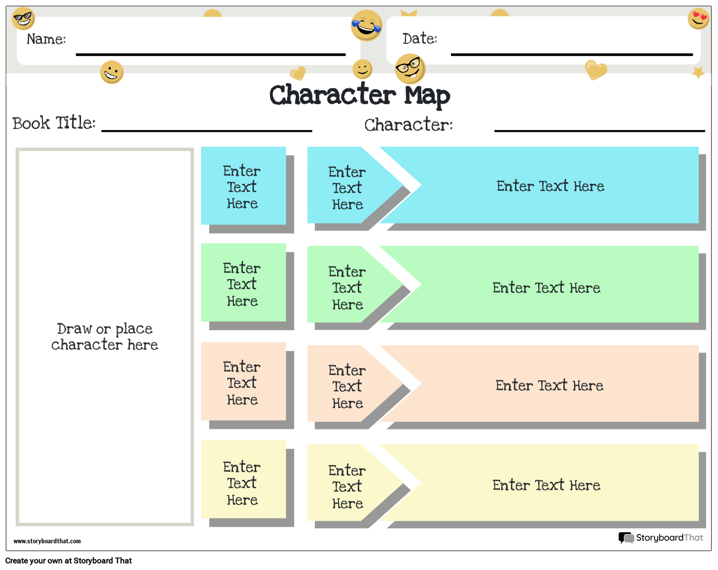 Cor da Paisagem do Mapa de Caracteres 1 Storyboard