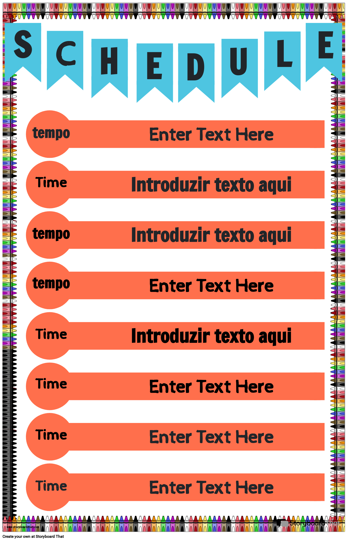 Cronograma de Aula 3 Storyboard por pt-examples