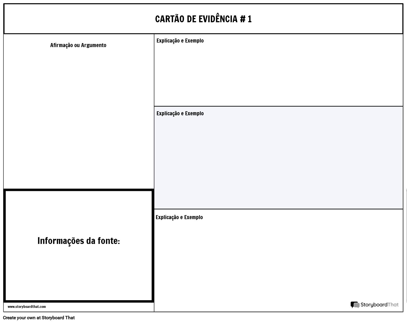 Debate Evidence Cartões Storyboard by pt-examples