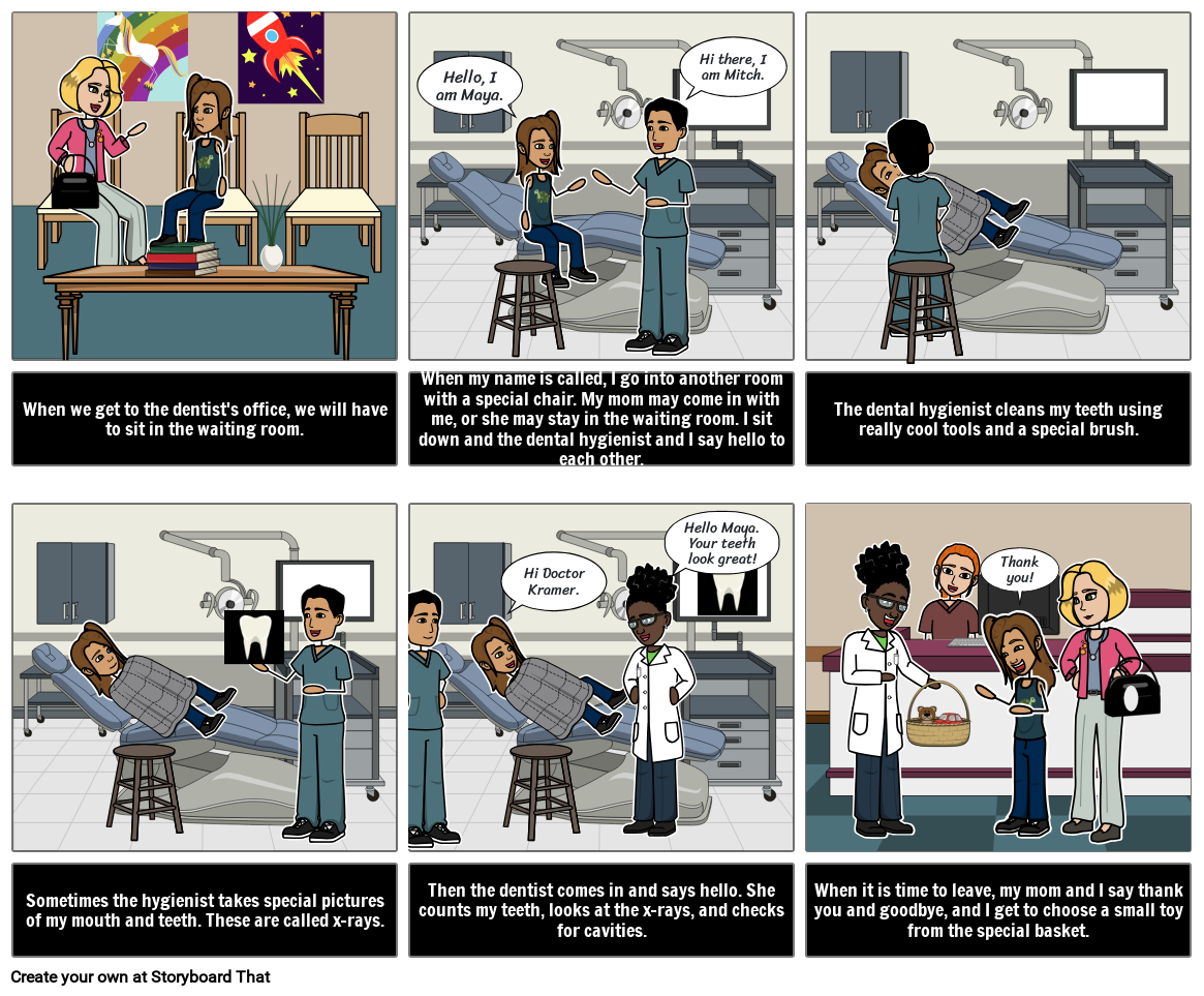 Going to Dentist Social Story Storyboard par pt-examples