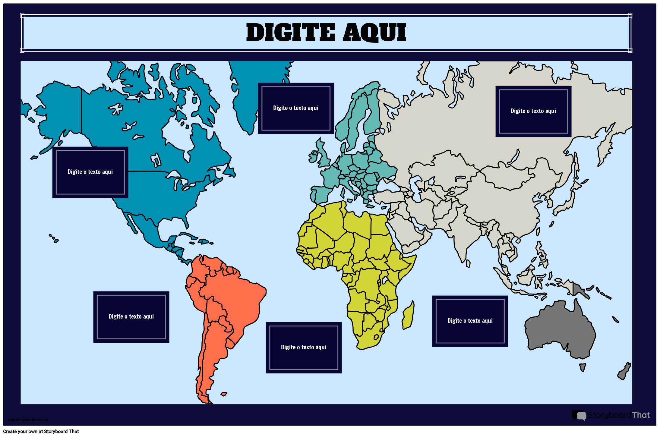 Infográfico do Mapa-múndi Storyboard por pt-examples