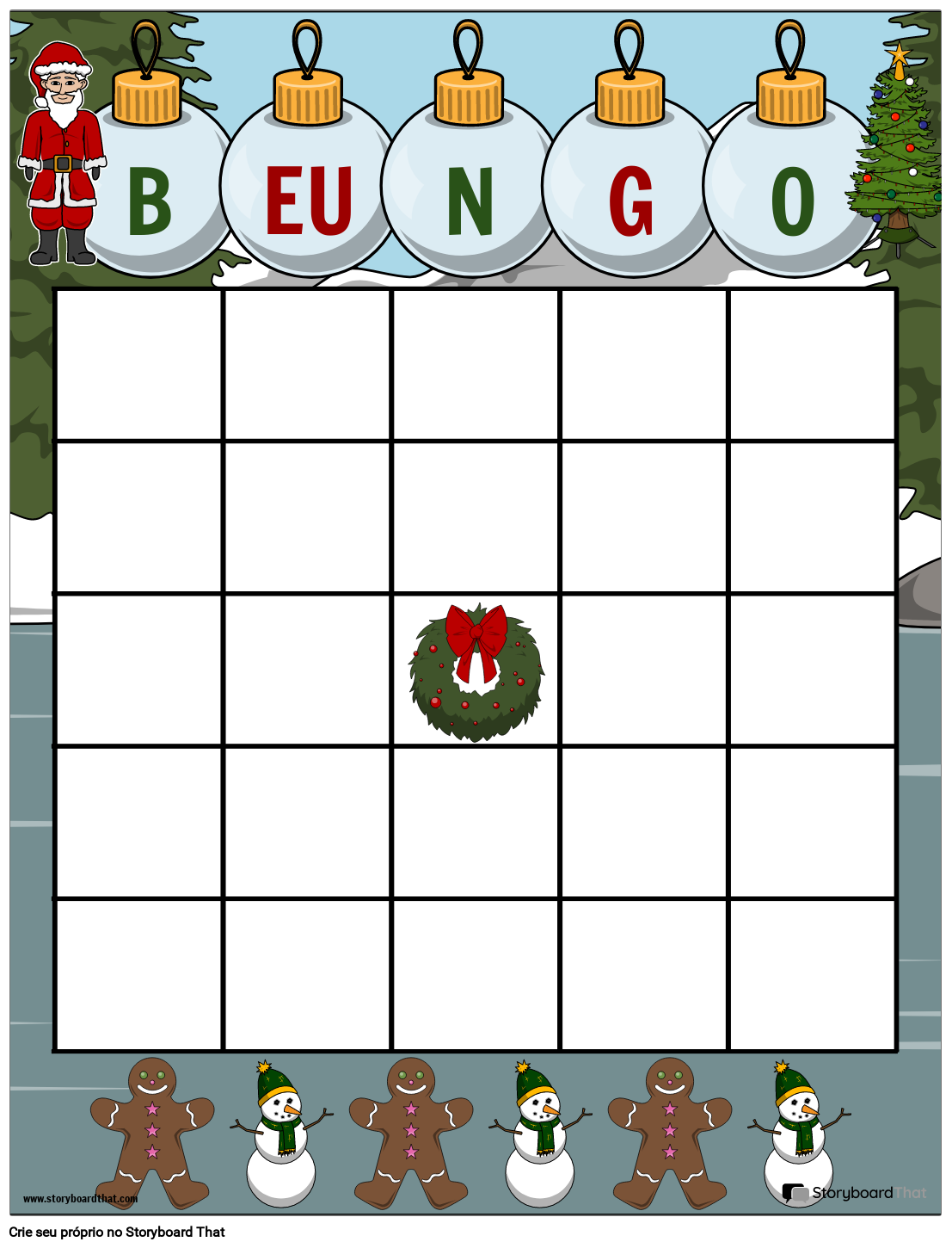 Jogo de Bingo Para o Natal Storyboard por pt-examples