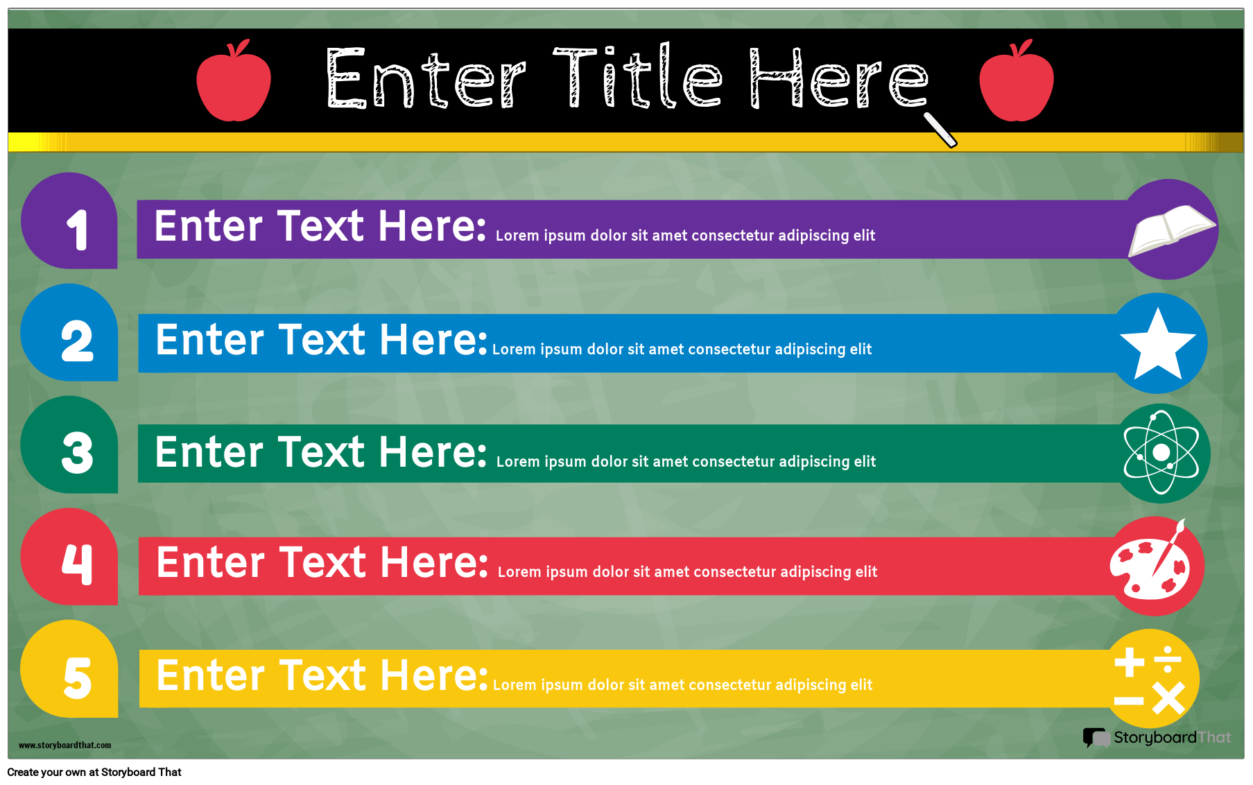 Listar Infográficos Color Landscape 4 Storyboard