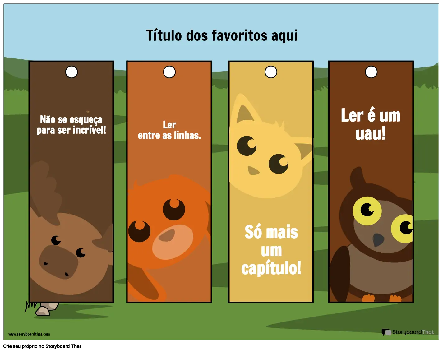 Marcador com Tema Animal Storyboard par pt-examples