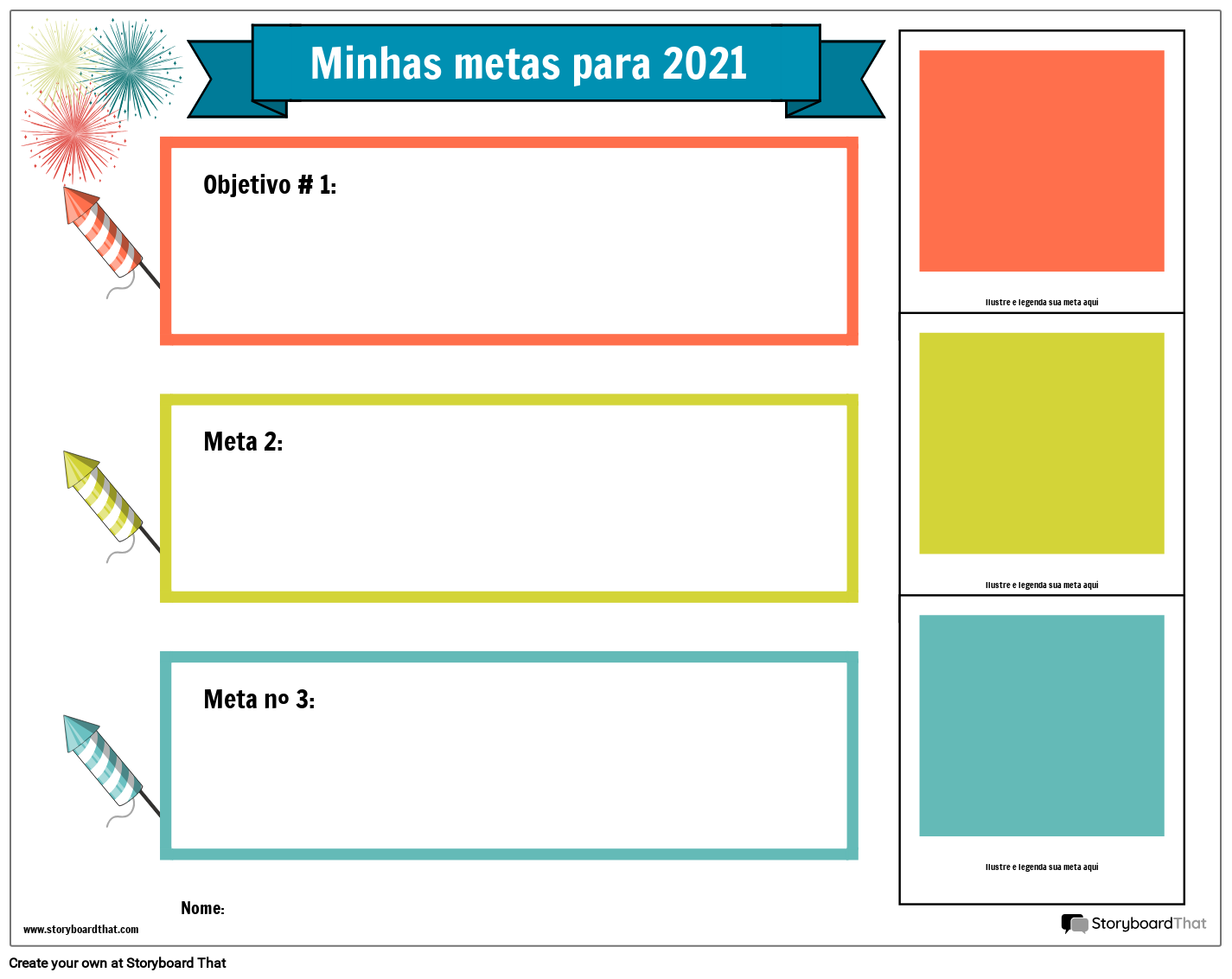 Planilhas de Definição de Metas | Custom Made on Storyboard That