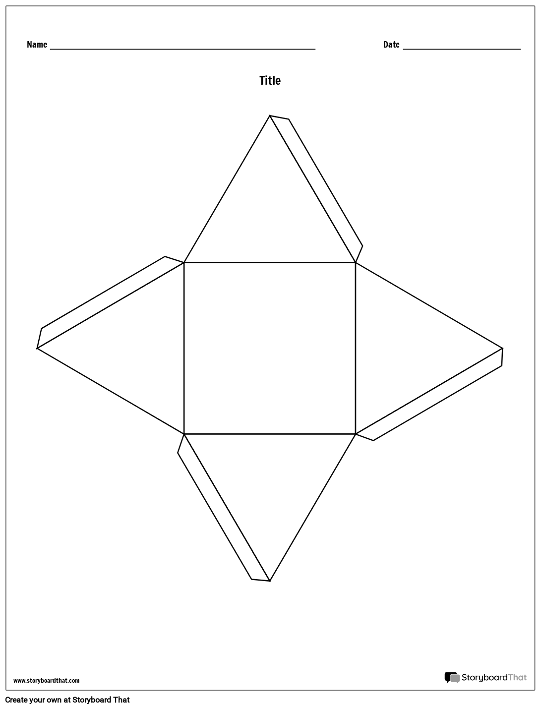 Modelo de Cubo de História de Pirâmide Storyboard