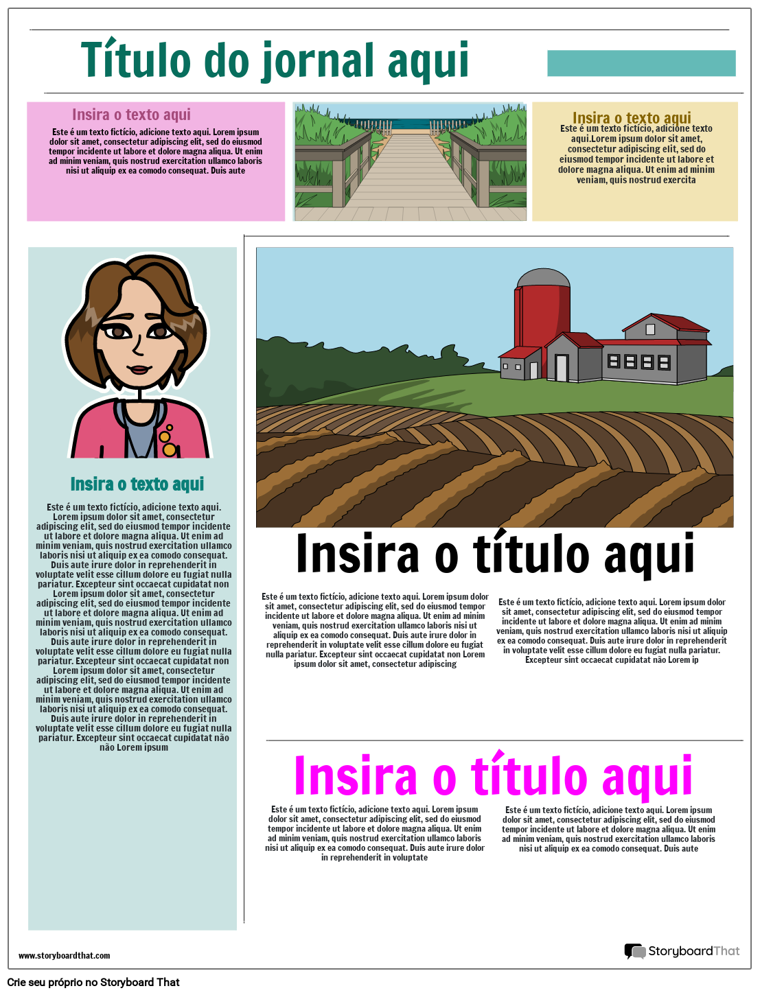 Modelo de jornal divertido Storyboard por pt-examples