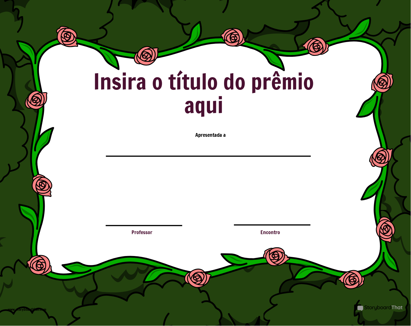 Modelo de Página de Prêmio 4 Storyboard por pt-examples