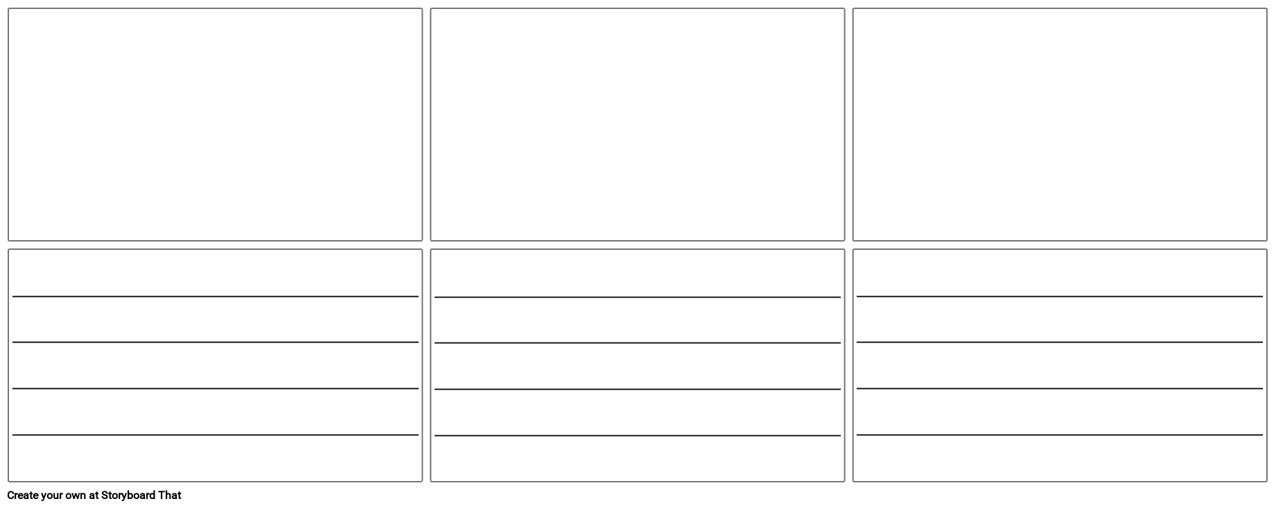 Modelo de storyboard em branco com linhas - 16x9 Modelo de storyboard em branco com linhas - 16x9