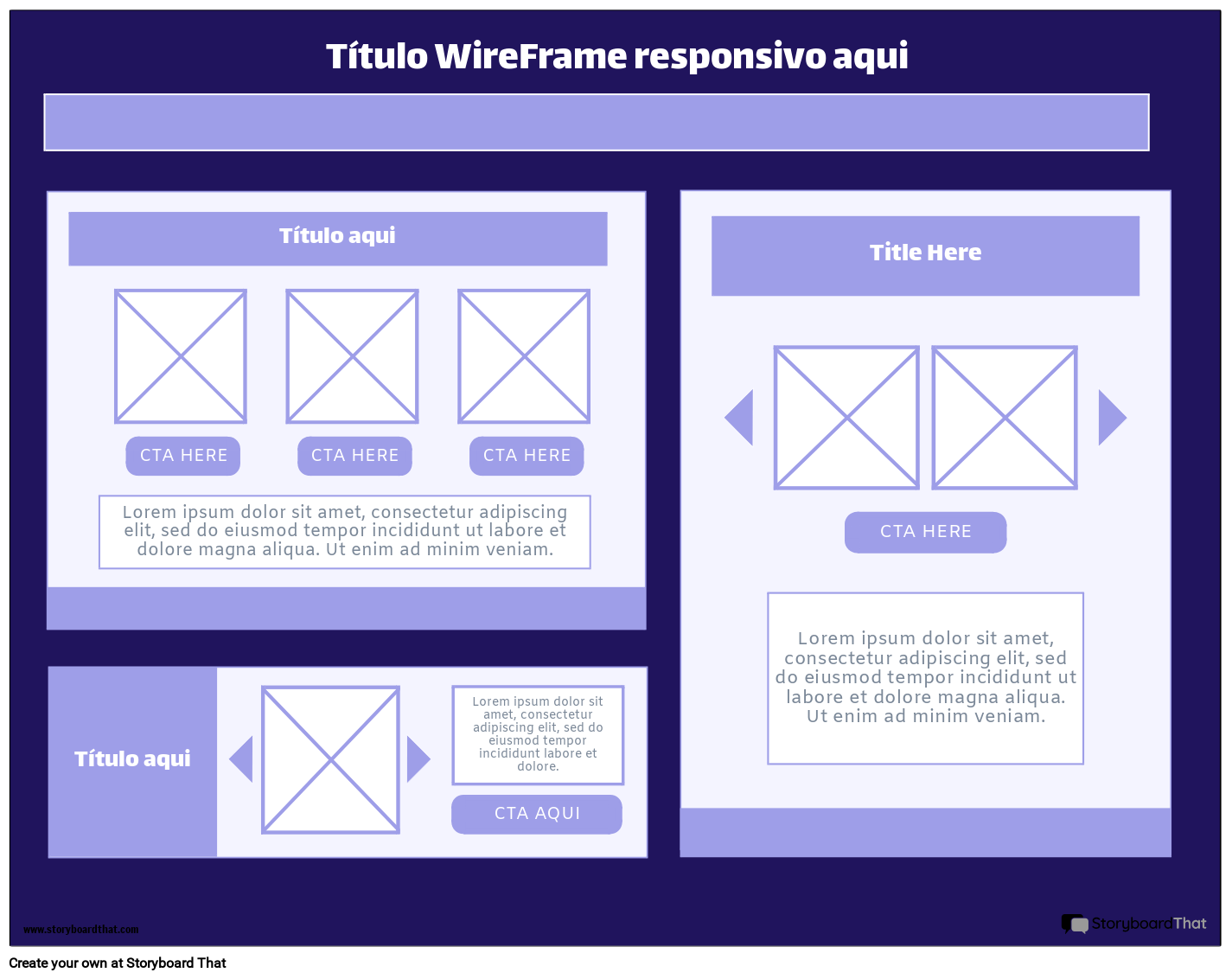 Modelo WireFrame Responsivo Corporativo 3 Storyboard