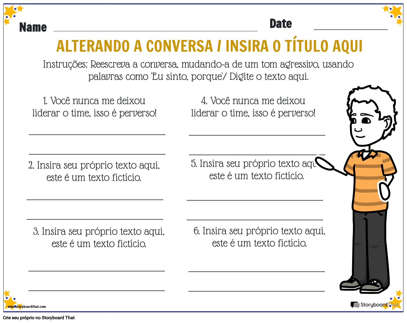 Mudando a Conversa Agressiva Storyboard par pt-examples