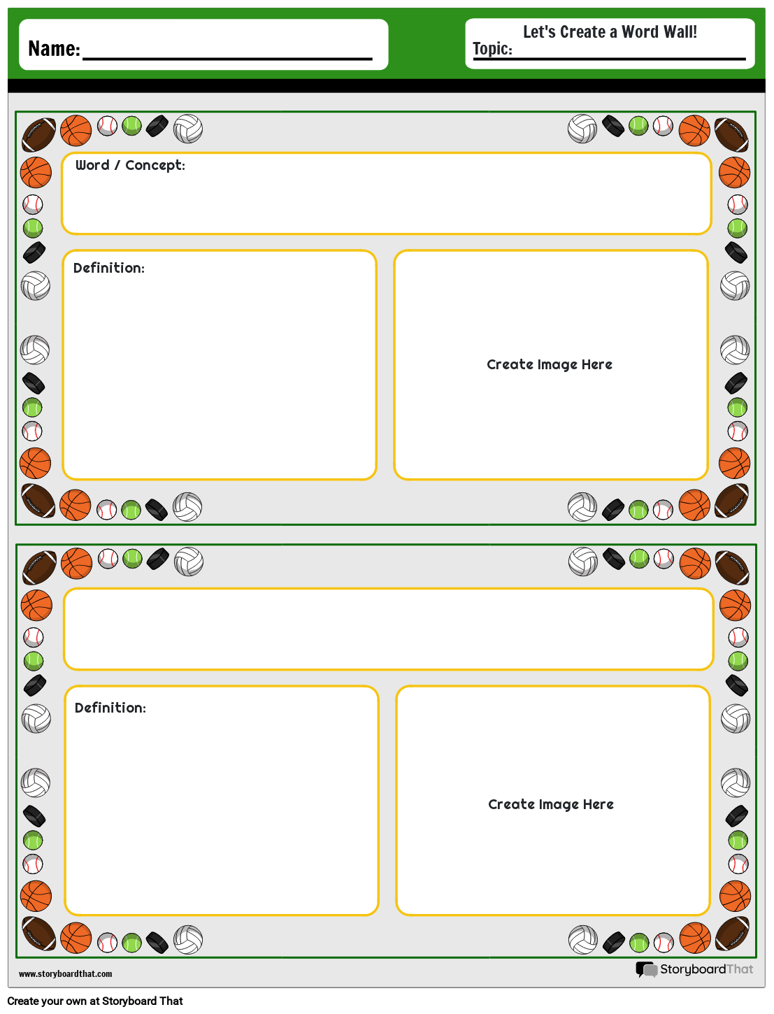 Mural de Palavras 10 Storyboard por pt-examples