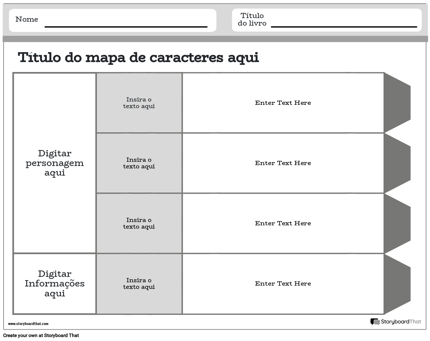 Novo Modelo De Mapa De Caracteres De Página De Criação 2 Preto E Branco