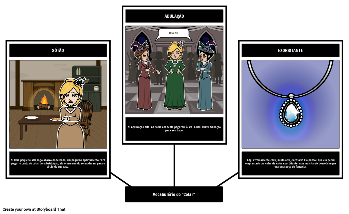 O Colar - Vocabulário القصة المصورة من قبل pt-examples