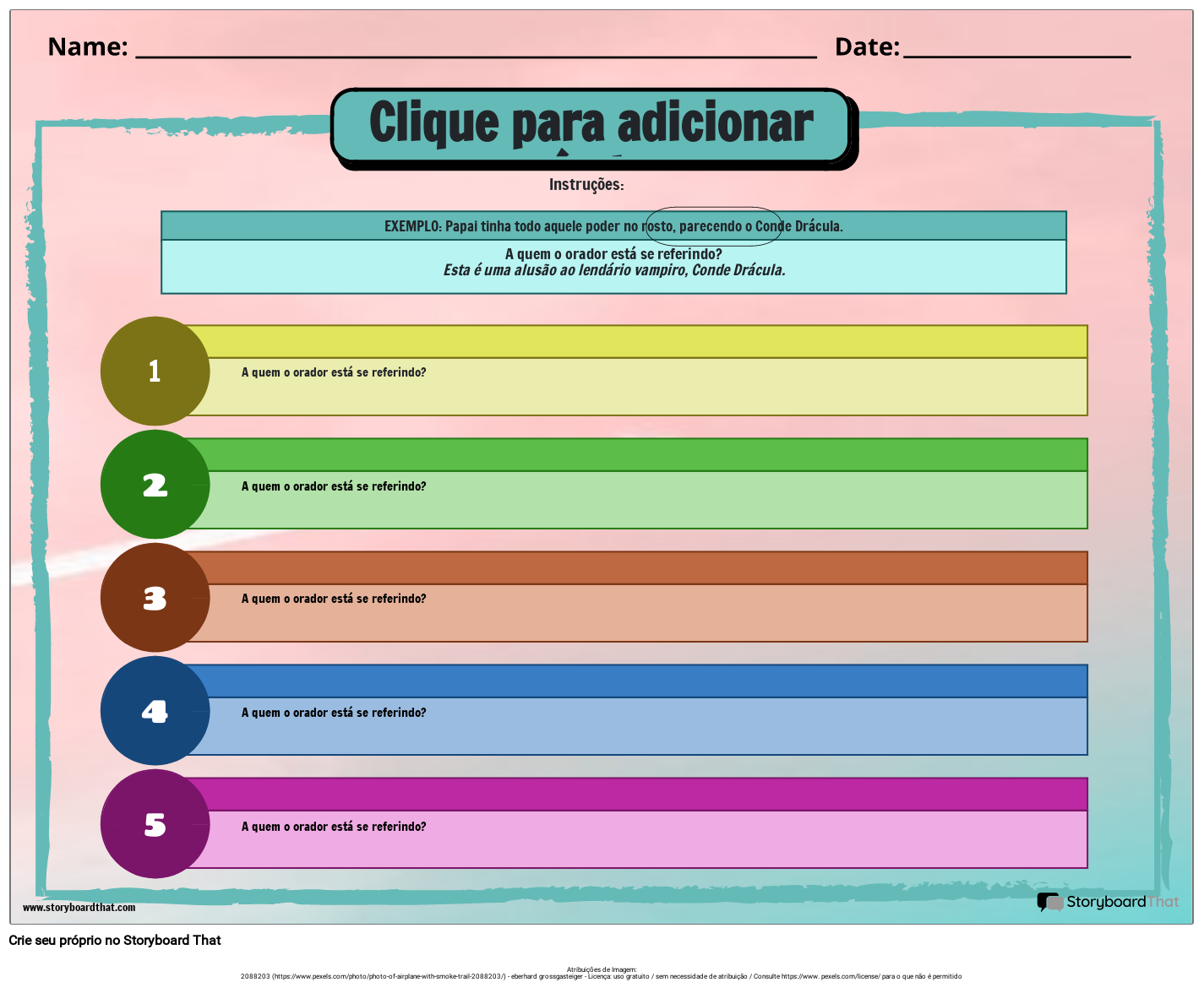 Planilha de Alusão com Tema Pastel Storyboard por pt-examples