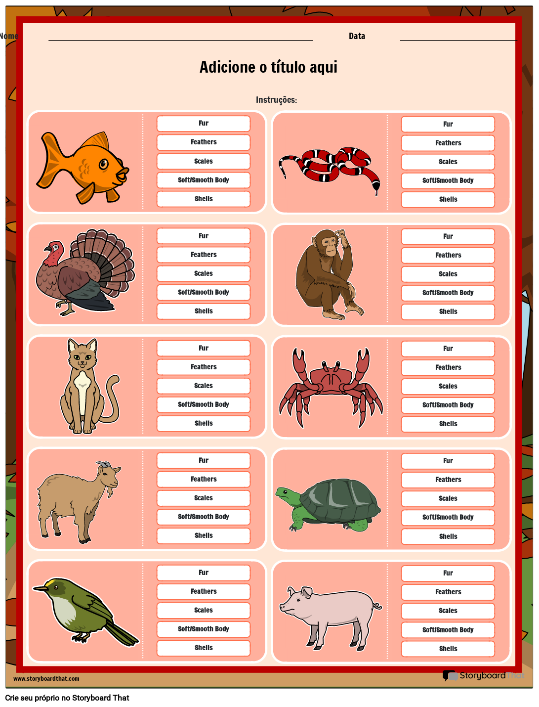 Planilha De Classificacao De Invertebrados Planilha De Identificação