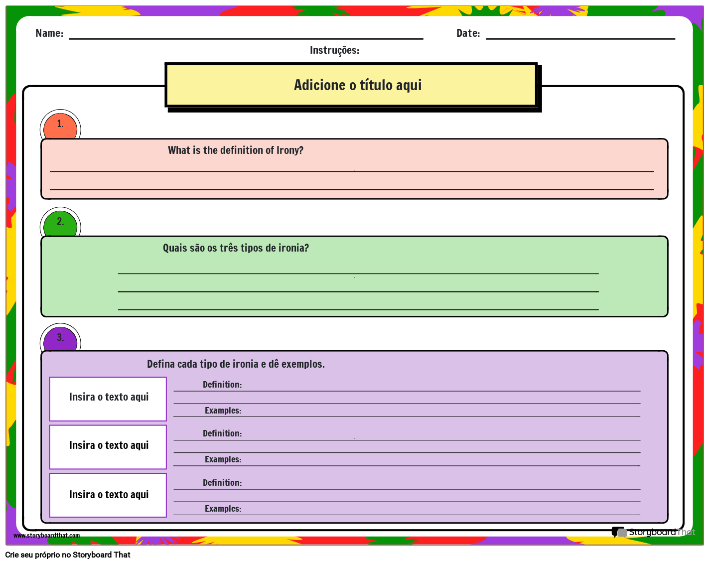 Planilha De Ironia Edit vel Storyboard By Pt examples