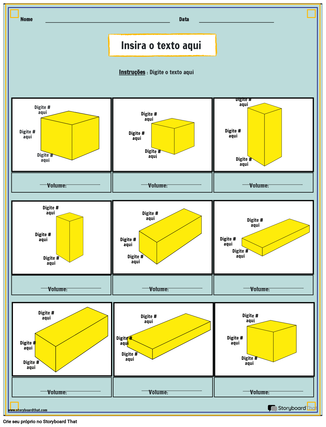 Planilha De Formula De Volume