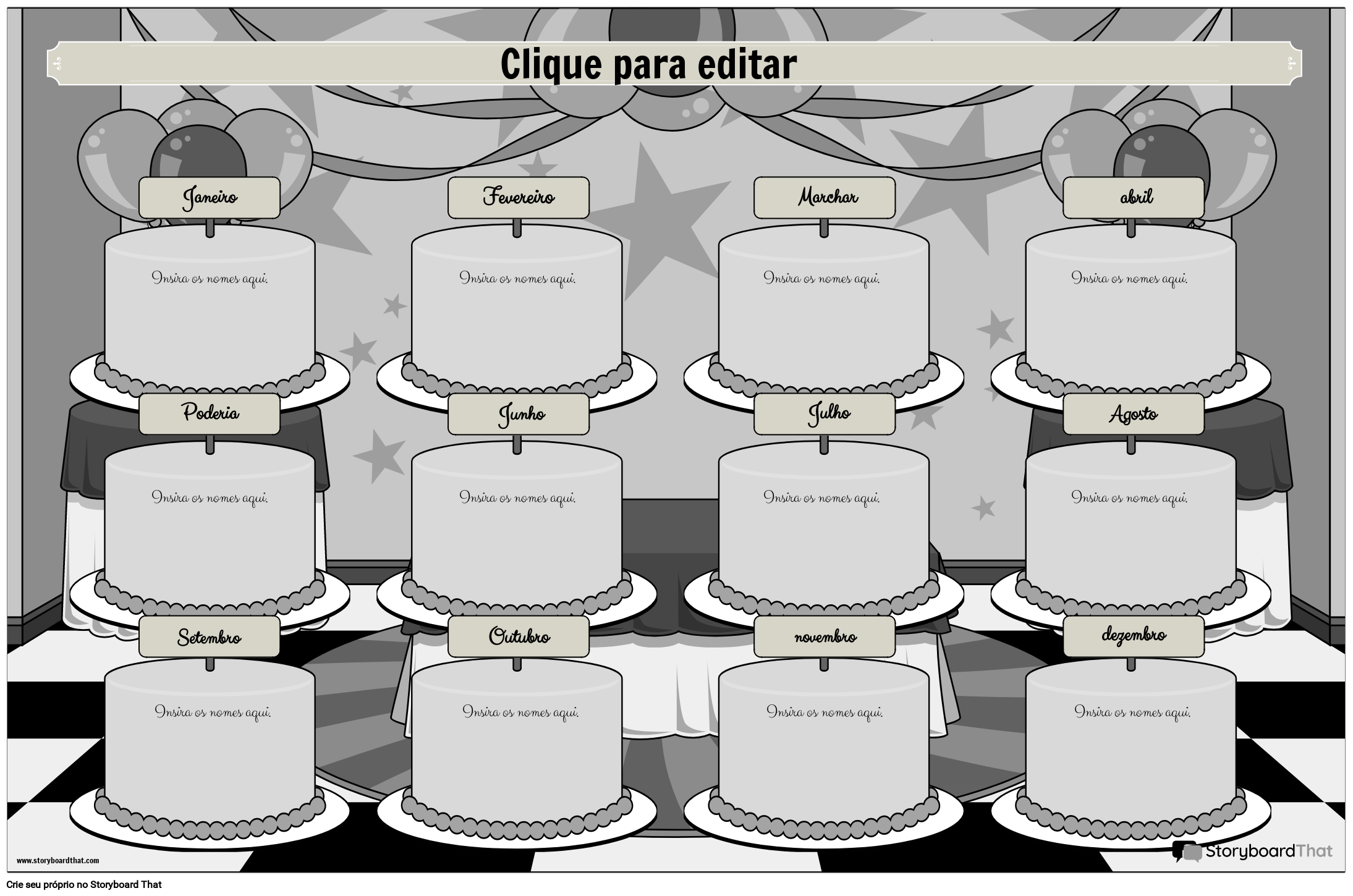 Bolo De Aniversario Vintage Preto E Branco