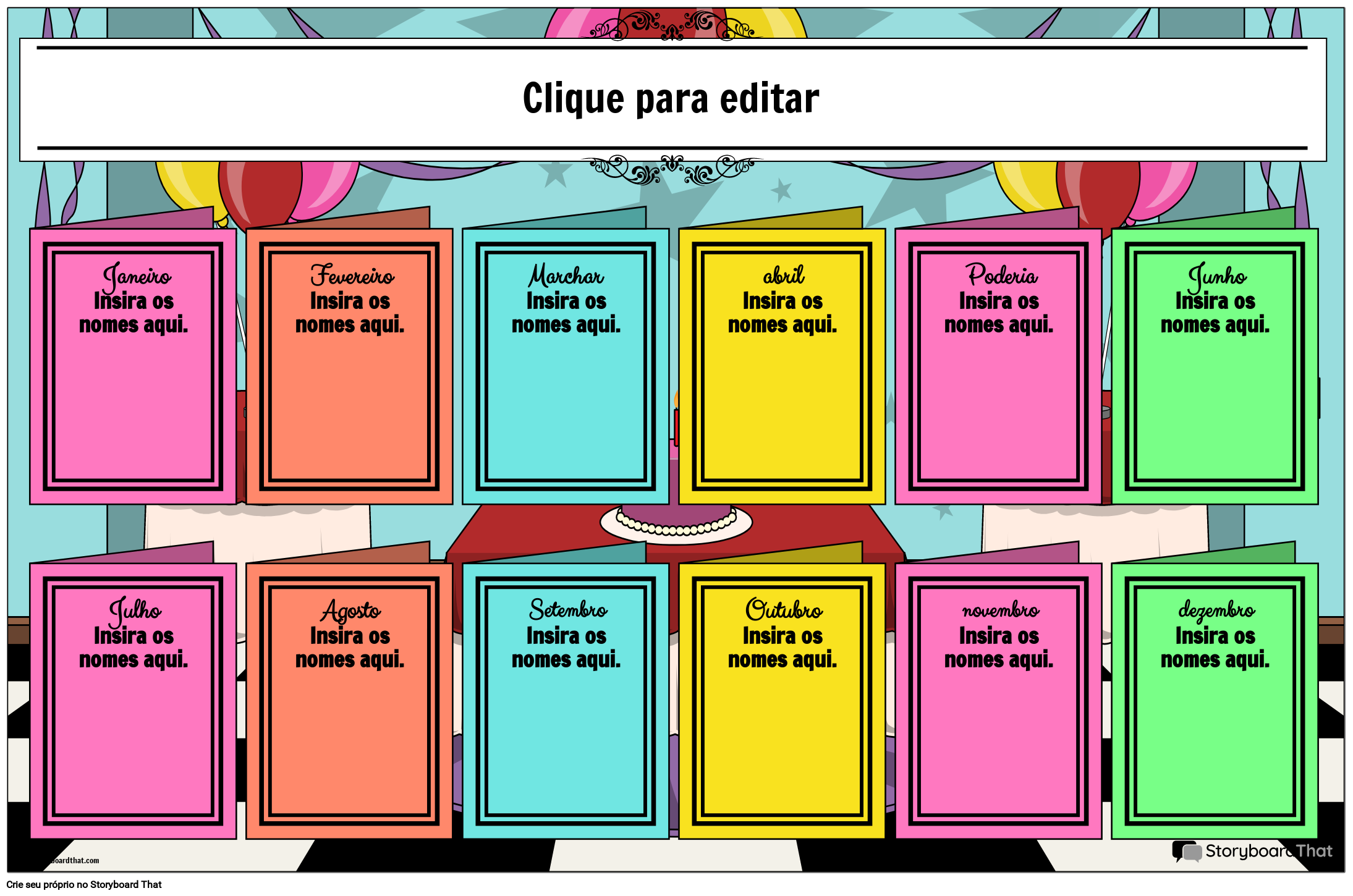 Pôster de Aniversário Inspirado em Festa de Aniversário