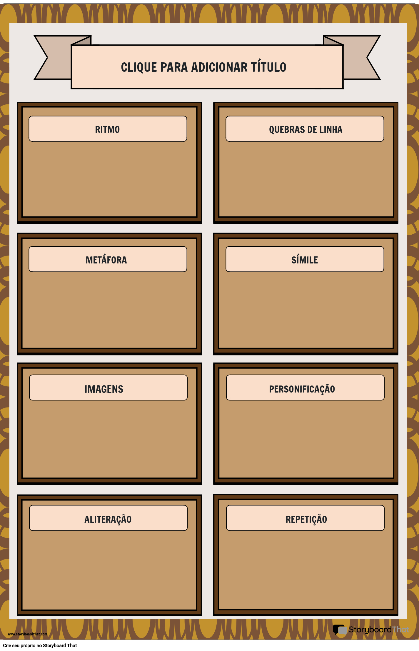 QUADRO TEMÁTICO - PÔSTER DE POESIA Storyboard por pt-examples