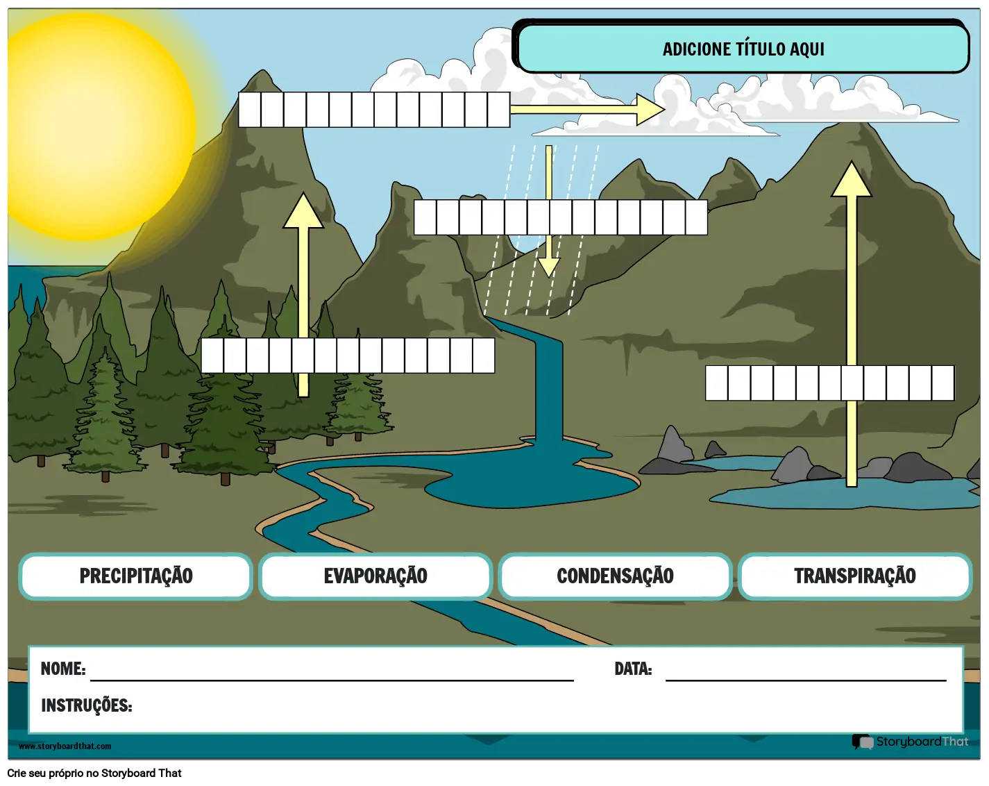 Rotule o Ciclo da Água Storyboard por pt-examples