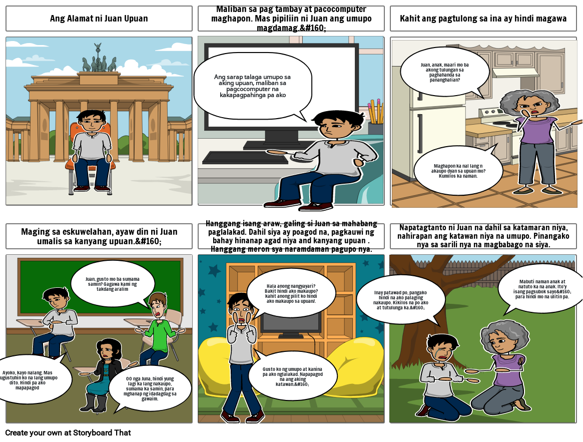 Ang alamat ni Juan Upuan Storyboard by r20210005254
