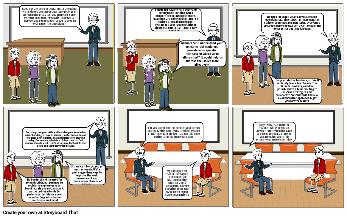 Autocratic Leader Storyboard por raghavendra61271