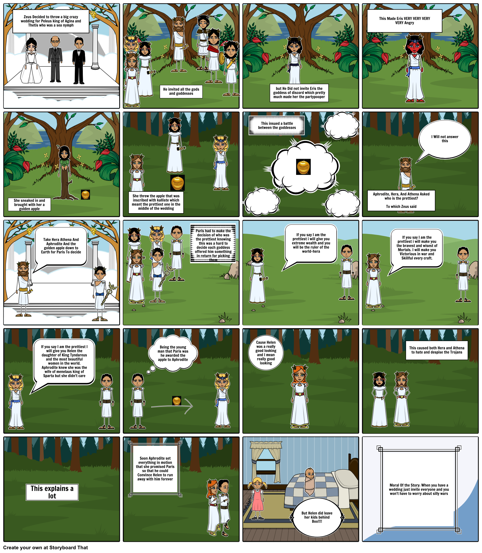 Paris Eris And the golden apple of discord Storyboard