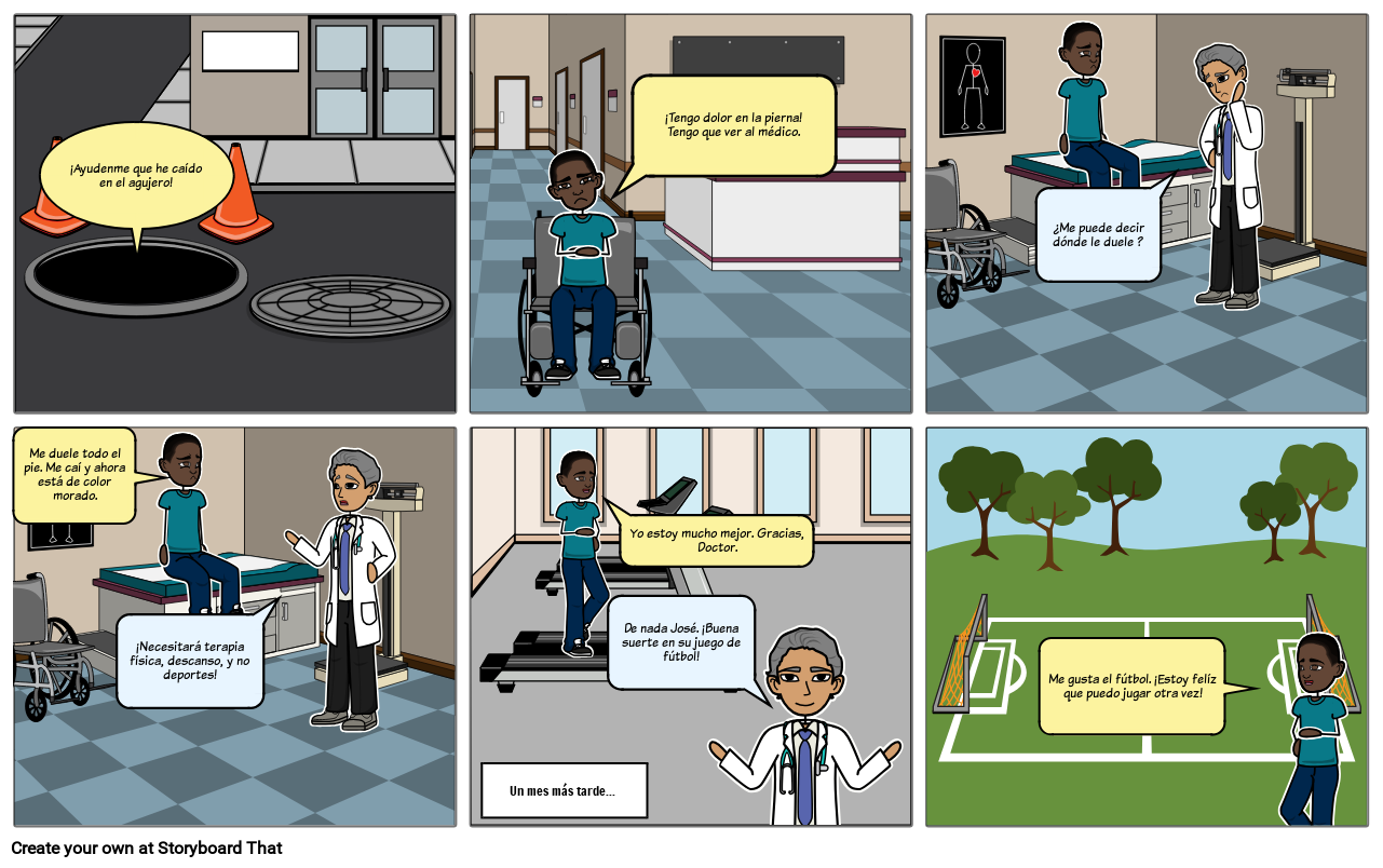 Spanish: Actividad 6 - ¿Cómo te sientes? Storyboard