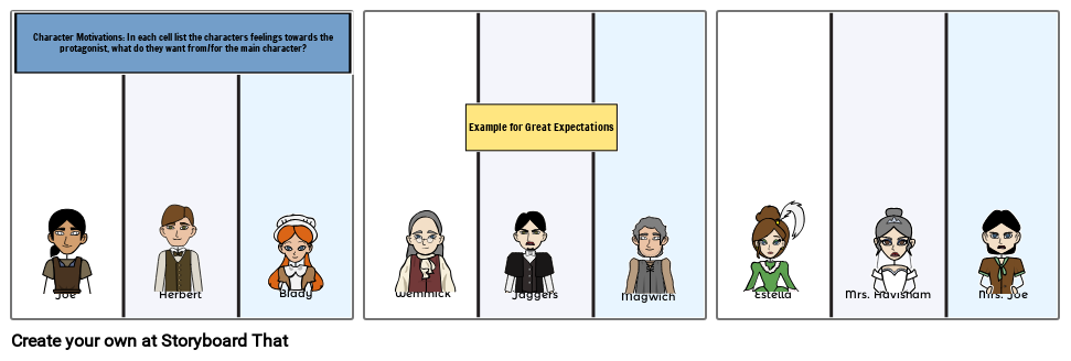 Character Motivation Map Storyboard by rebeccaray