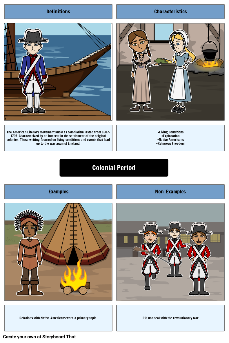 Concept - Colonial Period - Frayer Storyboard by rebeccaray