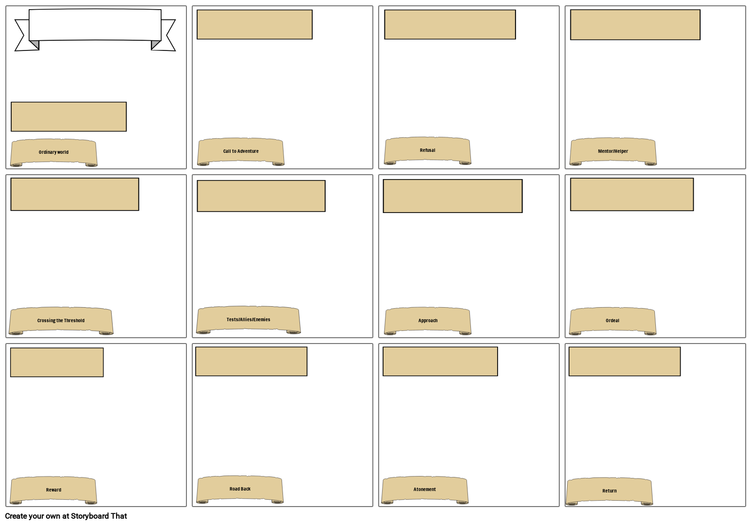Heroic Journey Template Storyboard por rebeccaray Heroic Journey Template Storyboard por rebeccaray