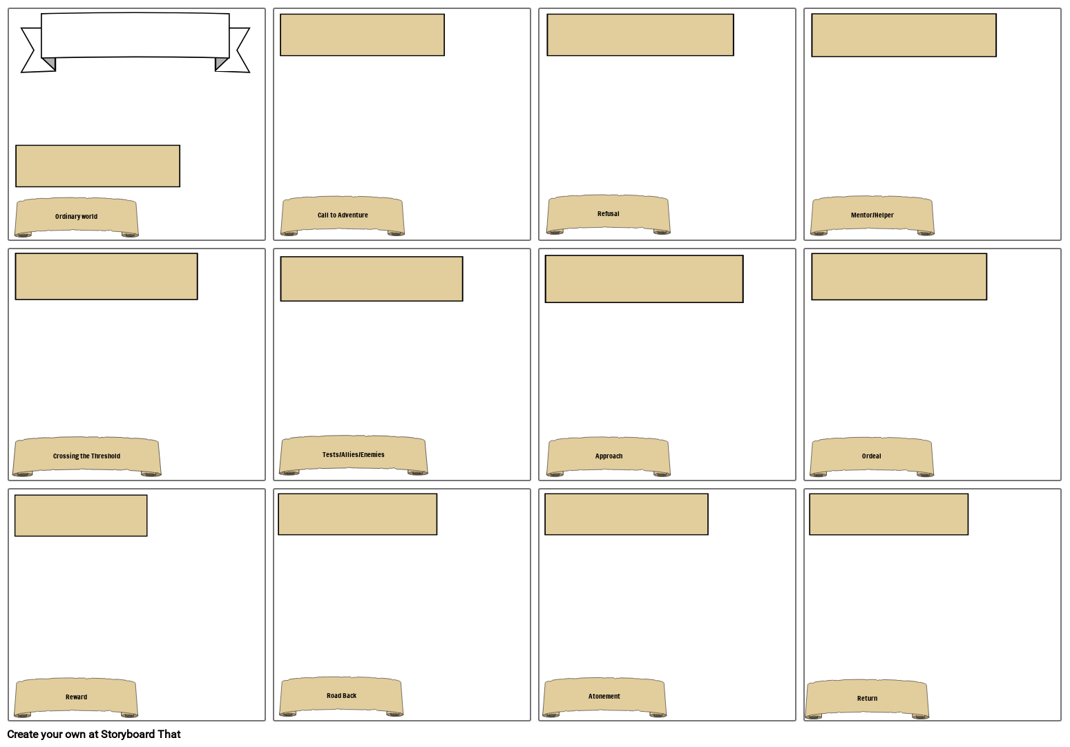 Heroic Journey Template Storyboard od Strane rebeccaray Heroic Journey Template Storyboard od Strane rebeccaray