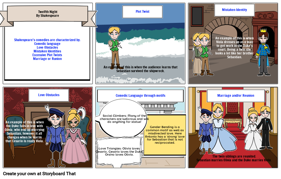 Twelfth Night As a Comedy Storyboard by rebeccaray