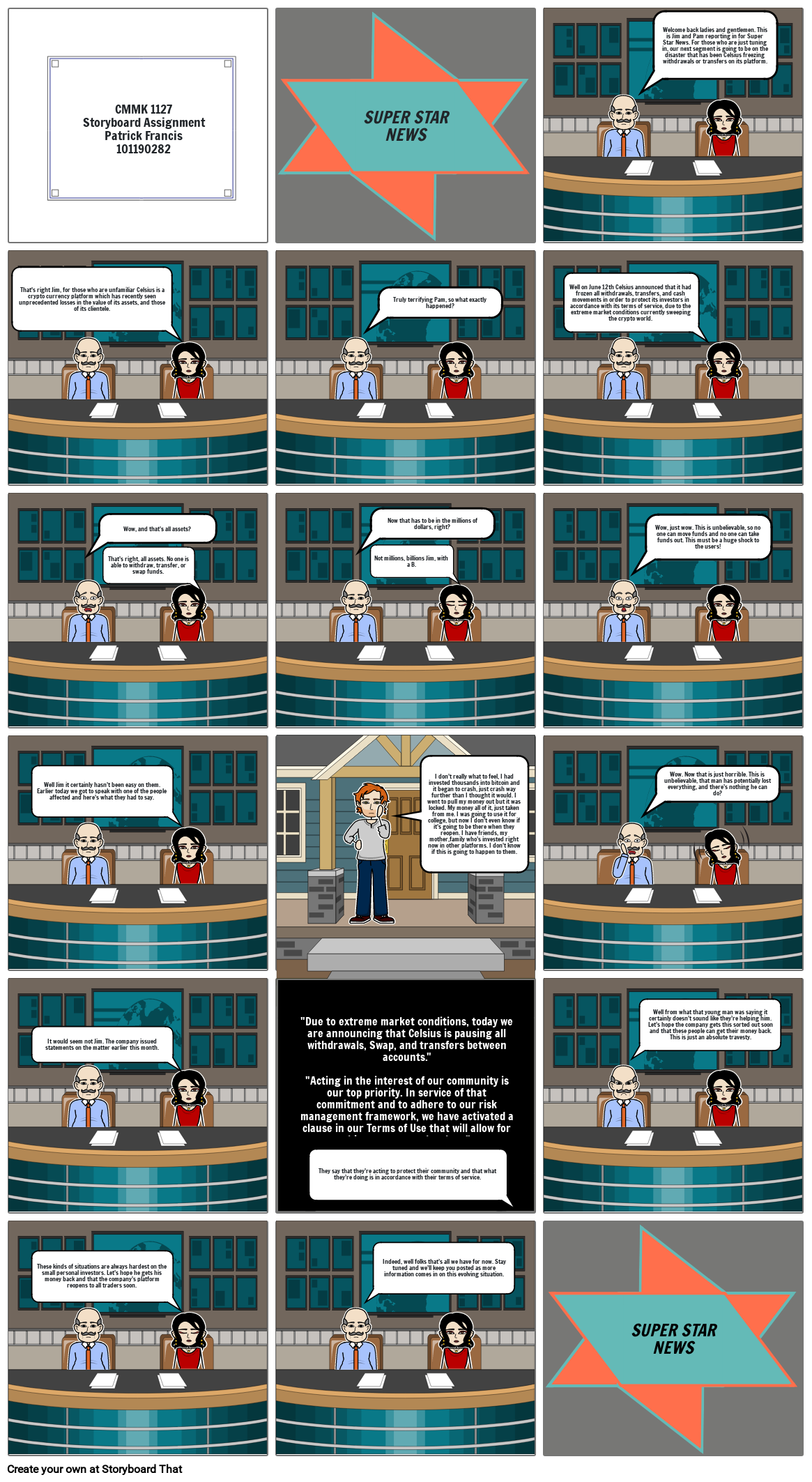 CMMK 1127 Storyboard Assignment Storyboard by redstrykes