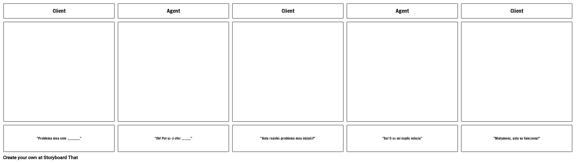 Șablon Scenariu Client Storyboard por ro-examples