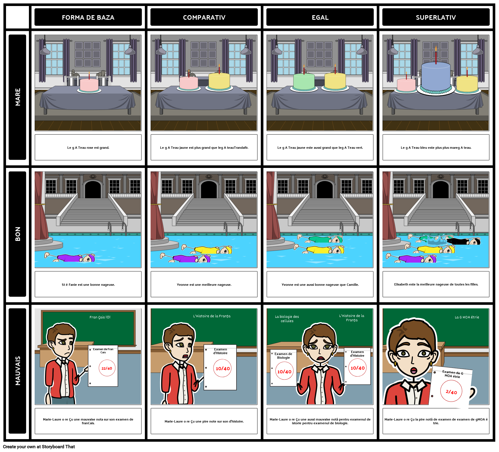 Adjective Franceze De Comparatie Exemplu Storyboard